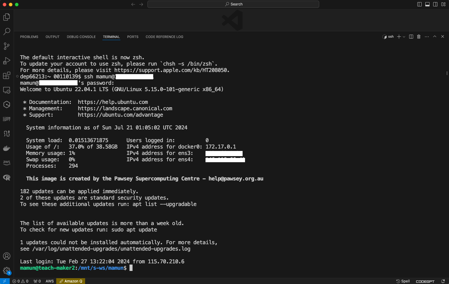 Introduction to BASH and Sequence Analysis - First Time Accessing the Server
